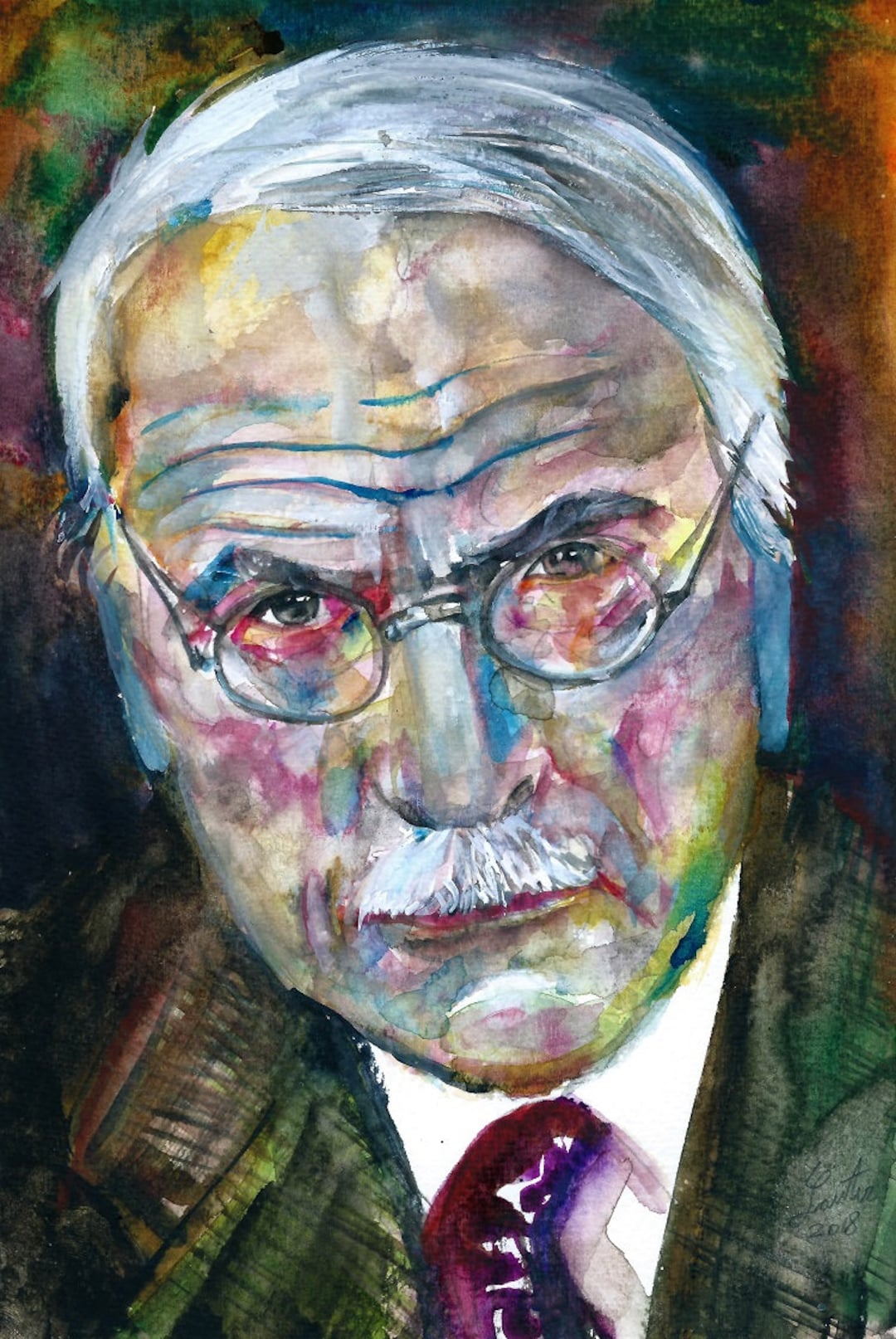 CARL JUNG Watercolor Portrait - POSTER - Various Sizes Available ...