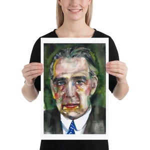 NIELS BOHR Watercolor Portrait - POSTER - Various Sizes! Art Print ...
