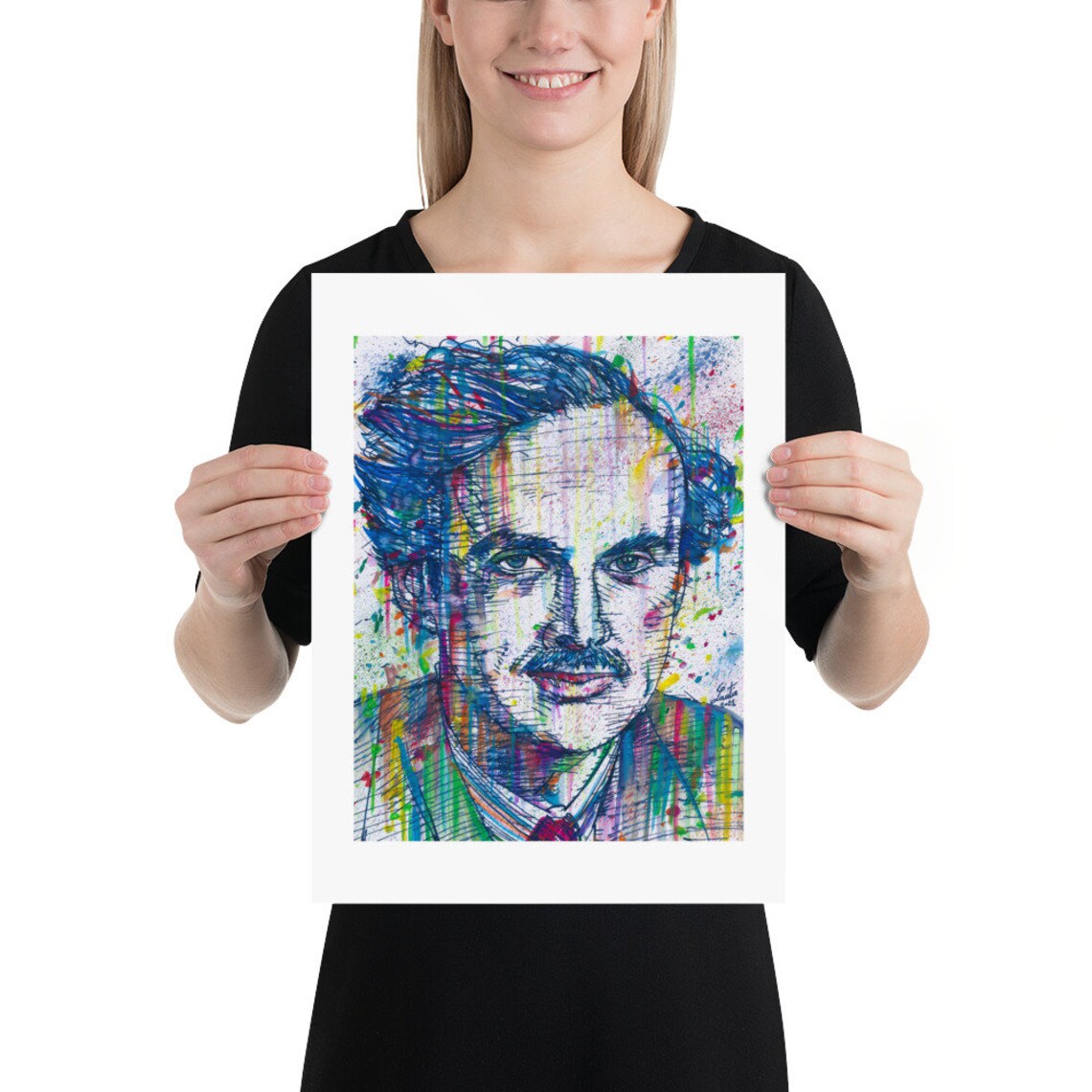 PAUL DIRAC watercolor and ink portrait Poster various | Etsy