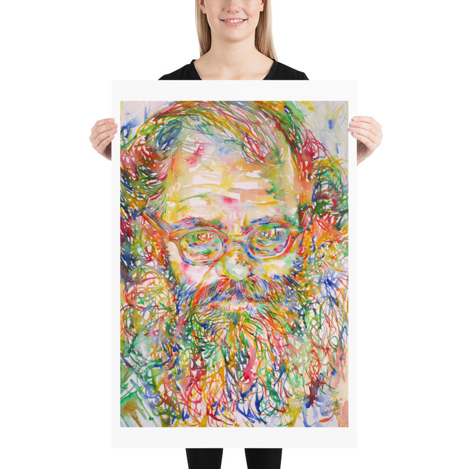 ALLEN GINSBERG Watercolor Portrait POSTER Various Sizes - Etsy