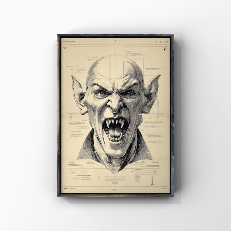 Printable - Vampire Anatomical Study Diagram - Digital Download ...