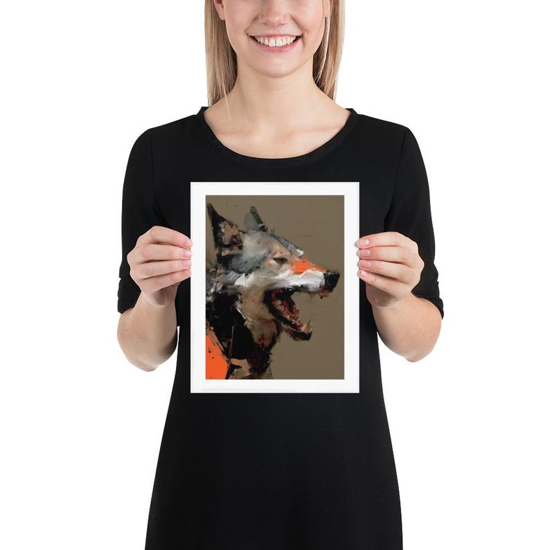Abstract Wolf Snarl Art Print, Bold Brushstrokes Poster - Etsy