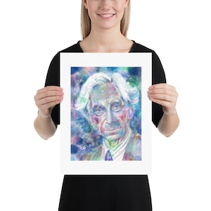 BERTRAND RUSSELL Watercolor Portrait POSTER Various Sizes Available Art ...