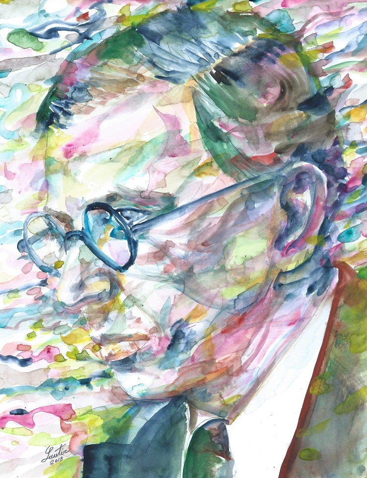 JEAN-PAUL SARTRE Watercolor Portrait Poster Various Sizes - Etsy