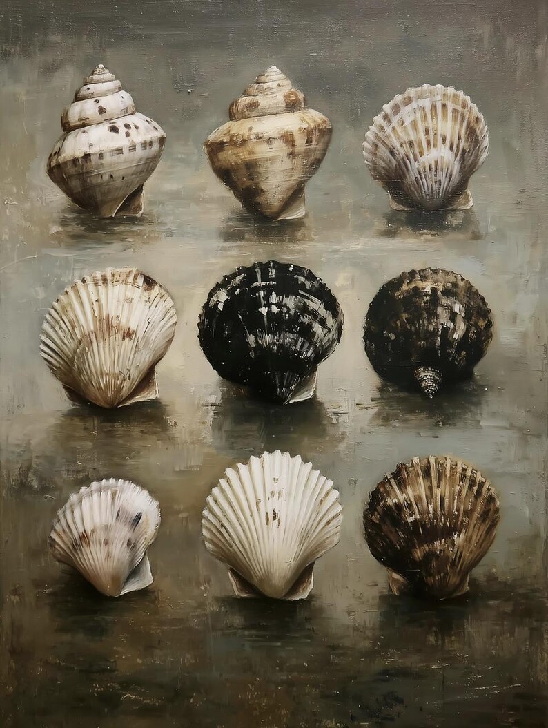 Seashells Art Print - Beach Coastal Decor (digital Download) - Etsy