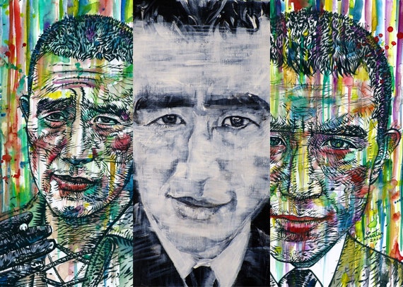 Three Times YUKIO MISHIMA Collage POSTER Painting Various - Etsy
