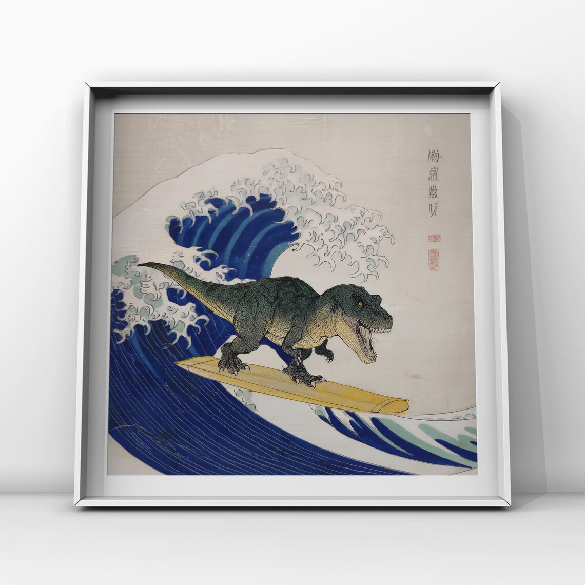 Printable - SURFING TYRANNOSAURUS - Digital Download - Scalable to ...