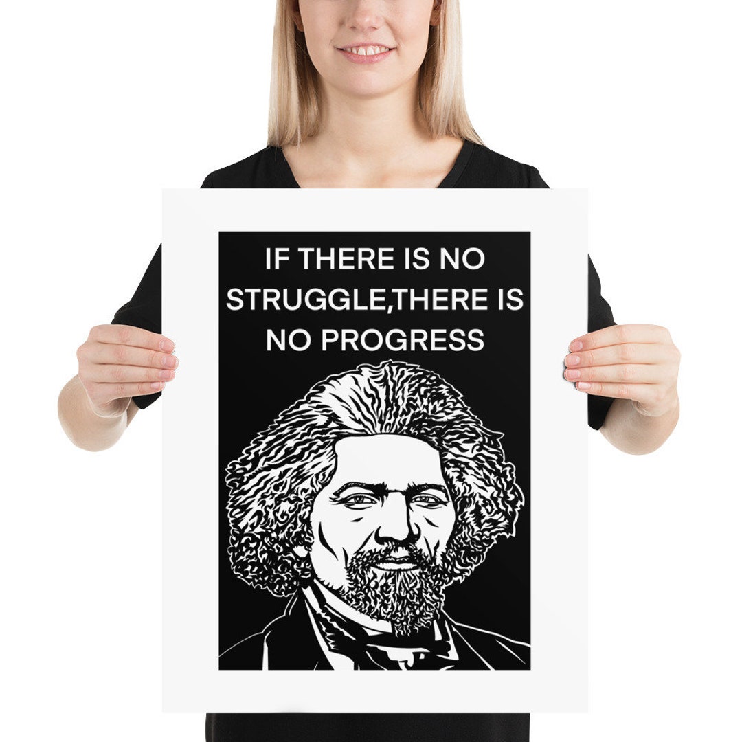 FREDERICK DOUGLASS Quote .1 - POSTER - Ink Portrait - Various Sizes ...