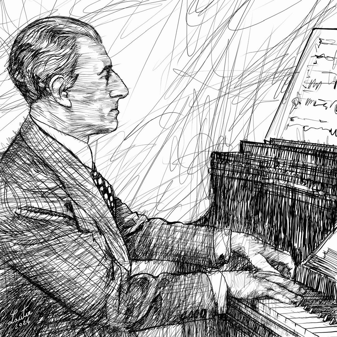 MAURICE RAVEL Ink Portrait - POSTER -various Sizes Available! Art Print ...