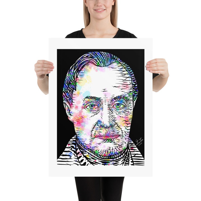 AUGUSTE COMTE Watercolor & Ink Portrait POSTER Various - Etsy