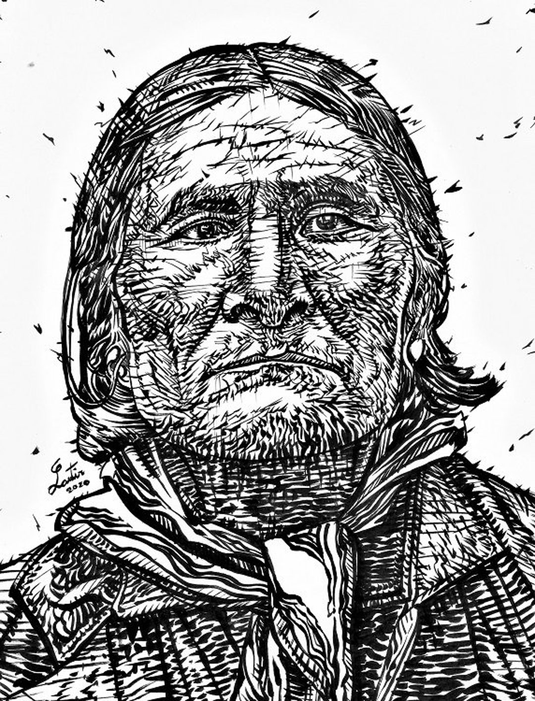GERONIMO Ink Portrait POSTER Various Sizes Art Print Apache - Etsy