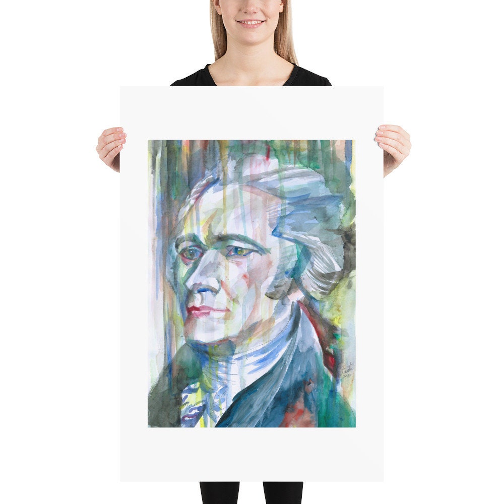ALEXANDER HAMILTON Watercolor Portrait - POSTER - Various Sizes! Art ...
