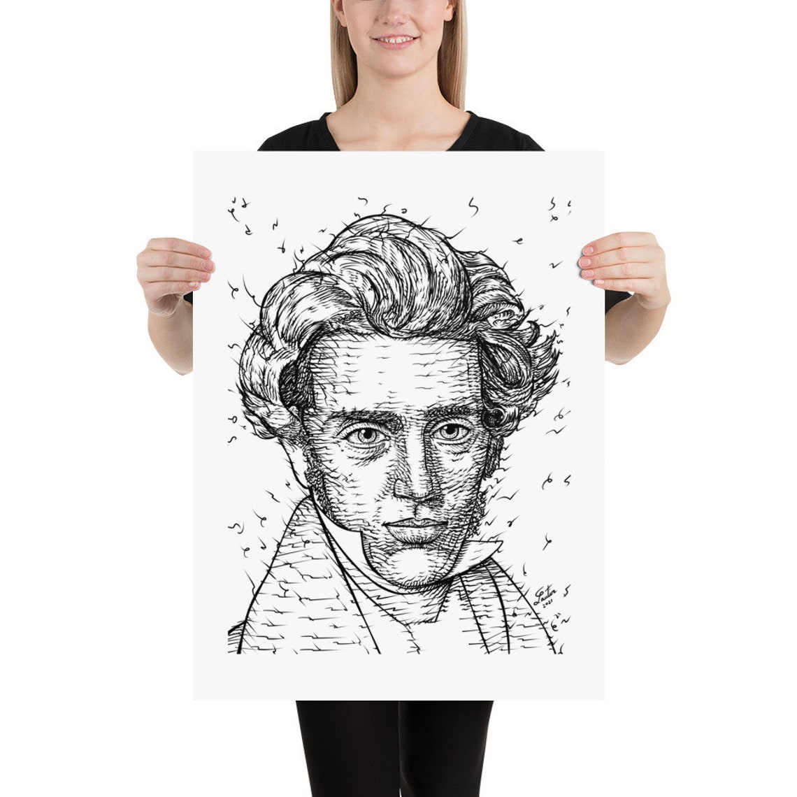 SOREN KIERKEGAARD Ink Portrait Poster Various Sizes - Etsy