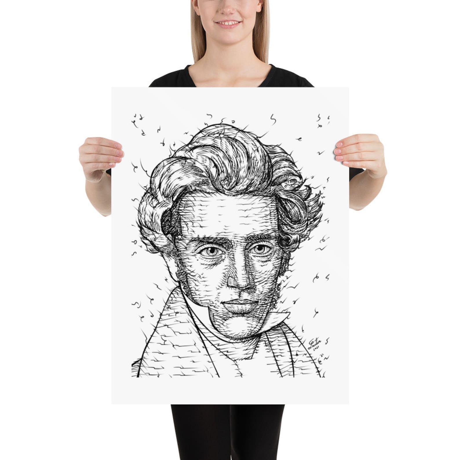 SOREN KIERKEGAARD Ink Portrait - Poster - Various Sizes Available! Art ...