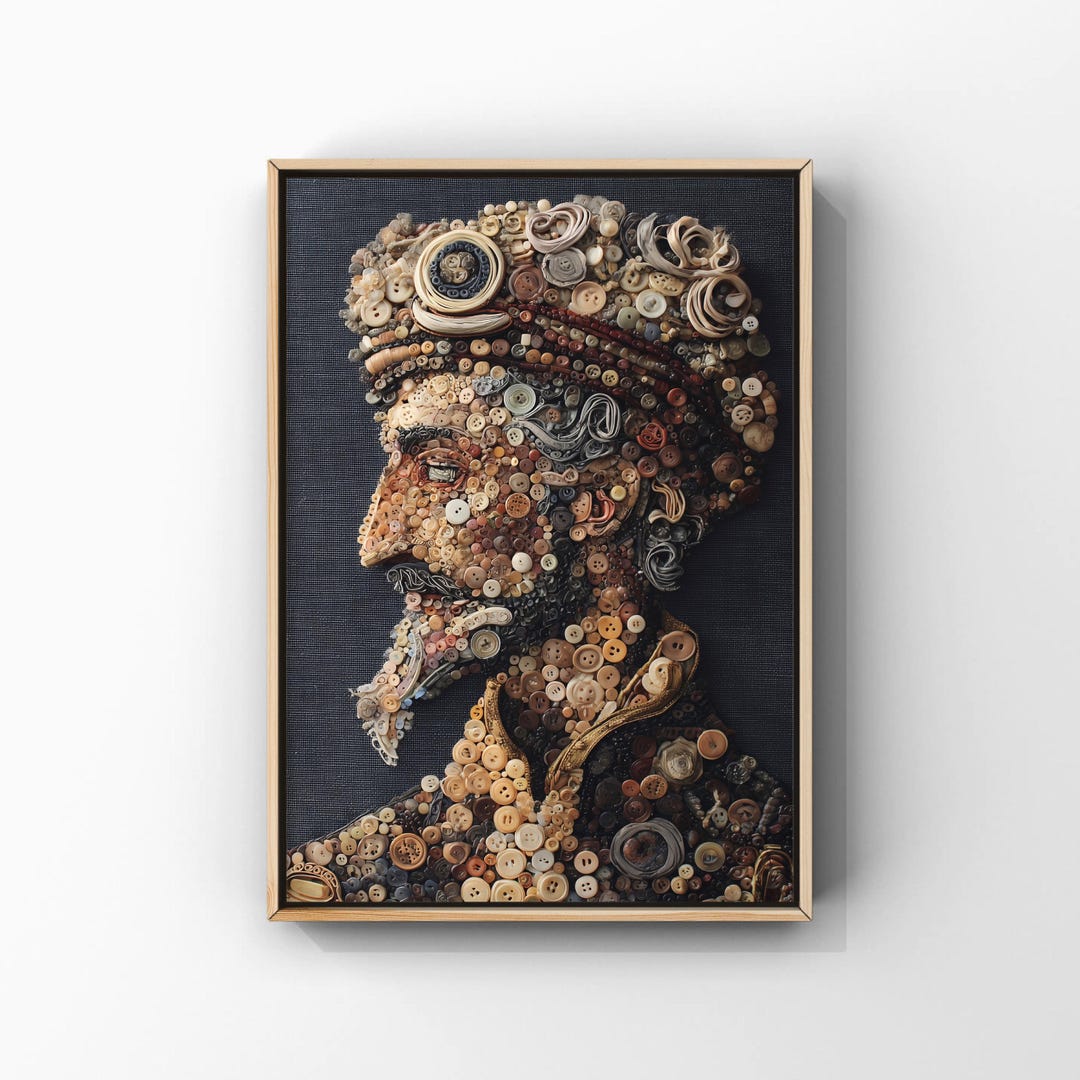 Nobleman Button Portrait | Figure Wall Art (digital Download) - Etsy