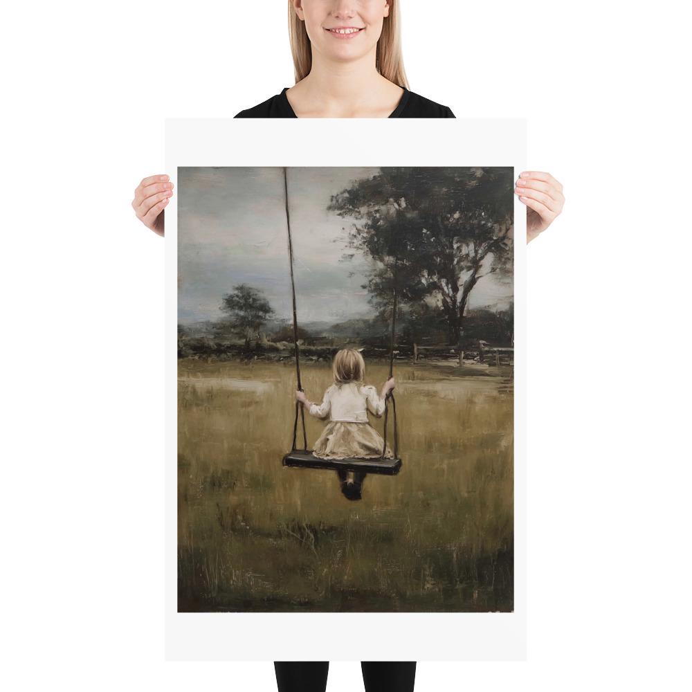 Girl on a Country Swing, Posters, Poster Print, Wall Art Decor, Wall ...