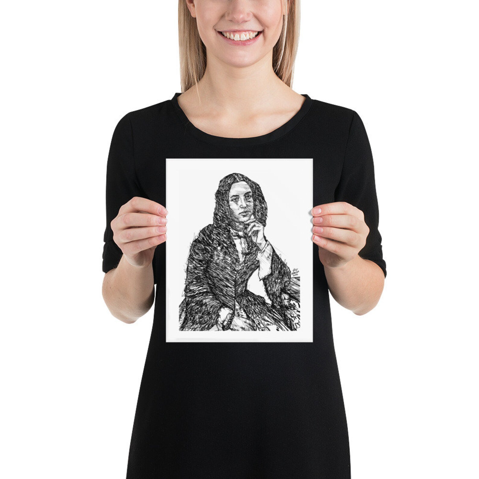 GEORGE SAND Ink Portrait POSTER Various Sizes Available Art Print ...