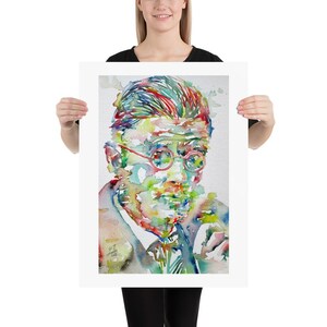 JAMES JOYCE Watercolor Portrait - Poster - Various Sizes! Print ...