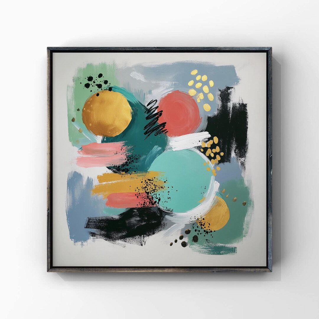 Playful Geometric Shapes, Posters, Poster Print, Wall Art Decor, Wall ...