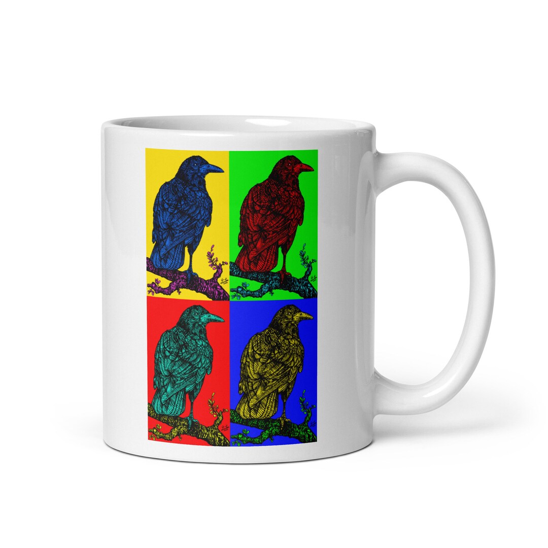 MUG FOUR Times RAVEN 11 or 15 Oz Dimensions Printed on Both Sides ...