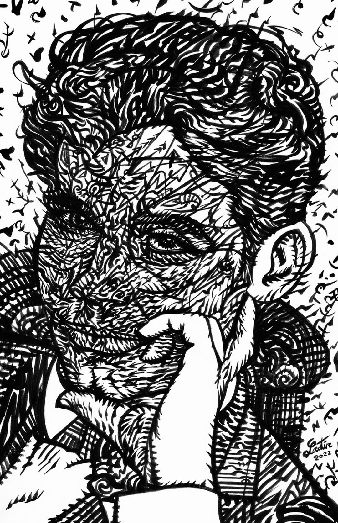 FEDERICO GARCIA LORCA Ink Portrait - Poster - Various Sizes Available ...