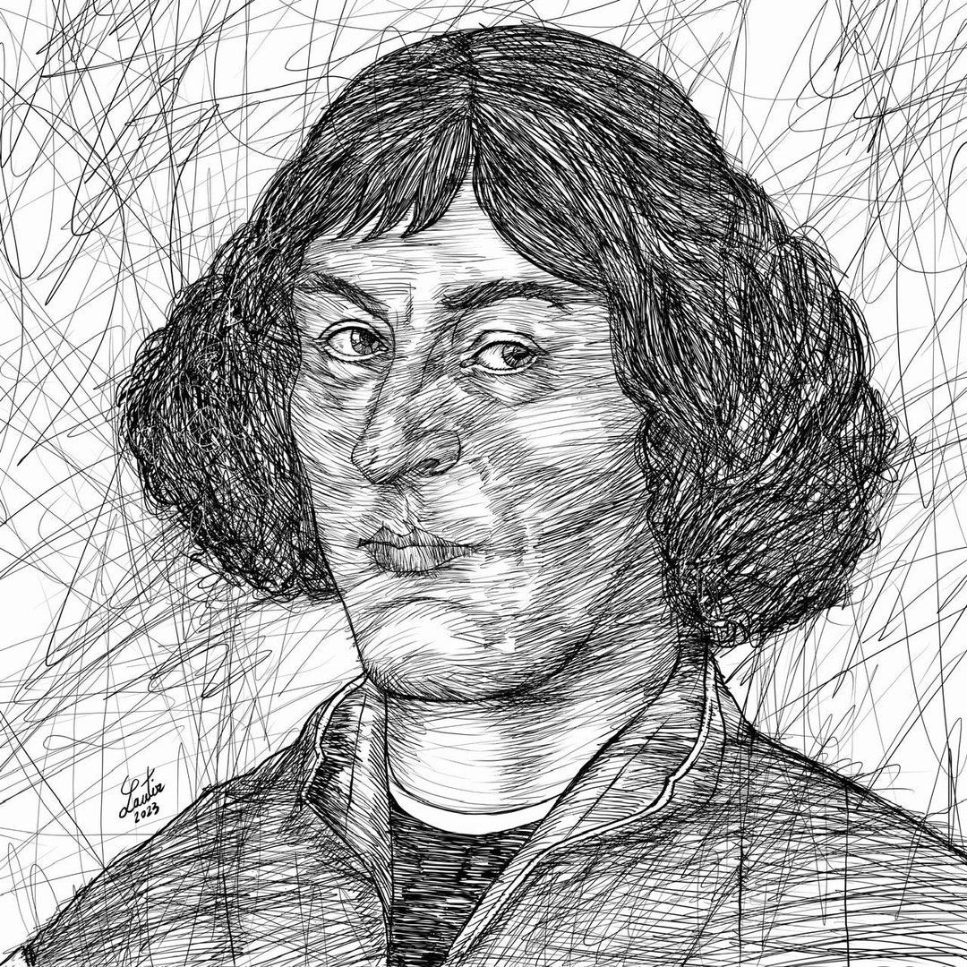 NICOLAUS COPERNICUS Ink Portrait - Poster - Various Sizes Available ...