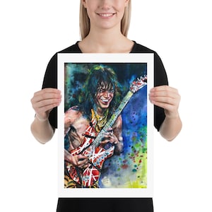 Eddie VAN HALEN Watercolor Portrait - POSTER - Various Sizes Available ...