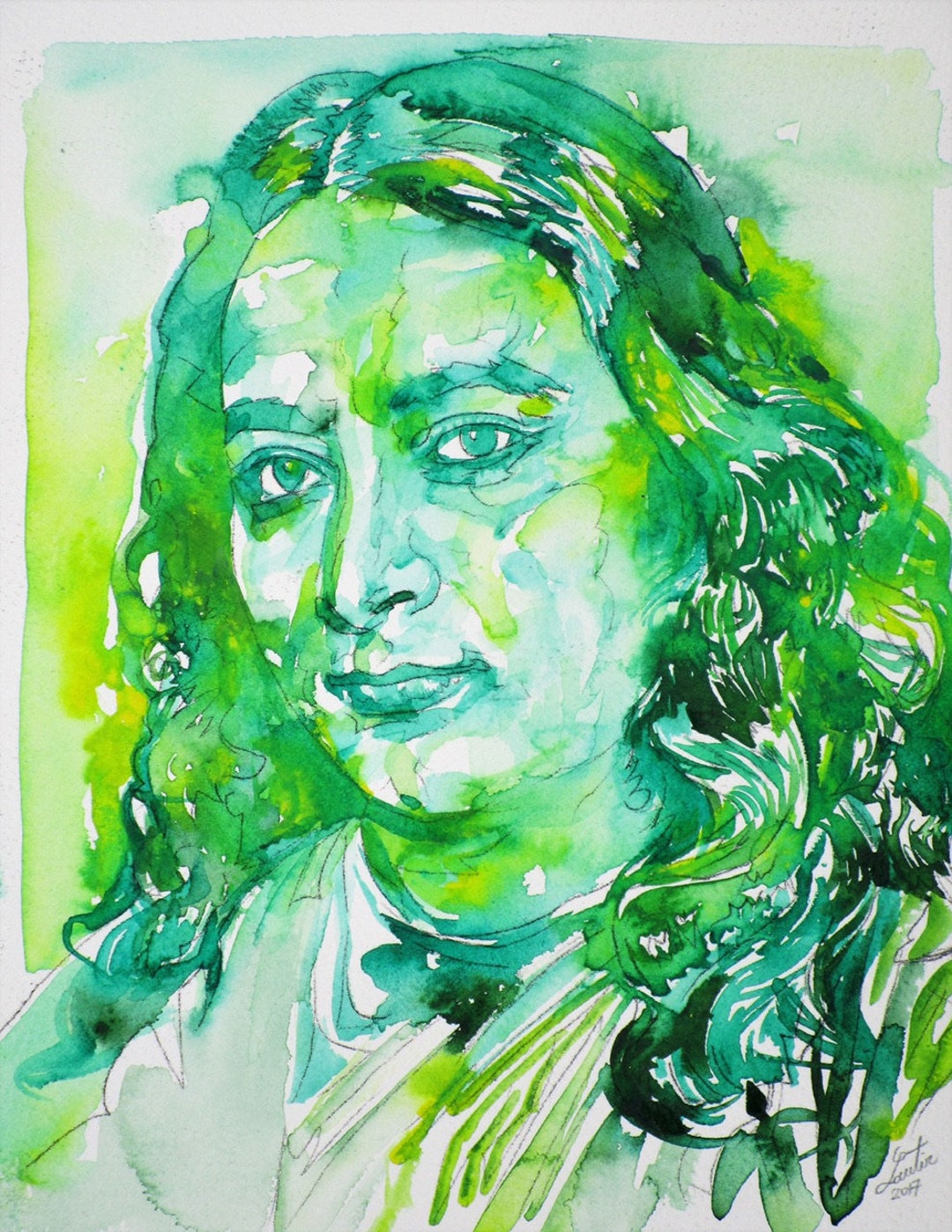 PARAMAHANSA YOGANANDA Watercolor Portrait - POSTER - Various Sizes ...