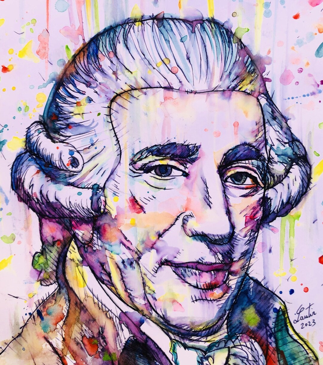 JOSEPH HAYDN Watercolor & Ink Portrait - POSTER - Various Sizes ...