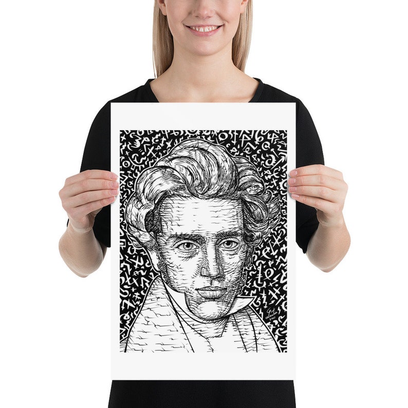 SOREN KIERKEGAARD Ink Portrait Poster Various Sizes - Etsy