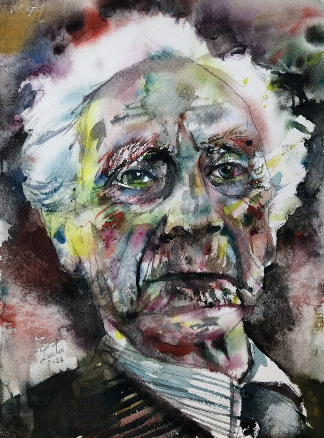BERTRAND RUSSELL Watercolor Portrait - POSTER - Various Sizes Available ...