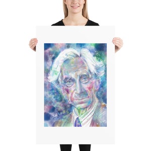 BERTRAND RUSSELL Watercolor Portrait - POSTER - Various Sizes Available ...