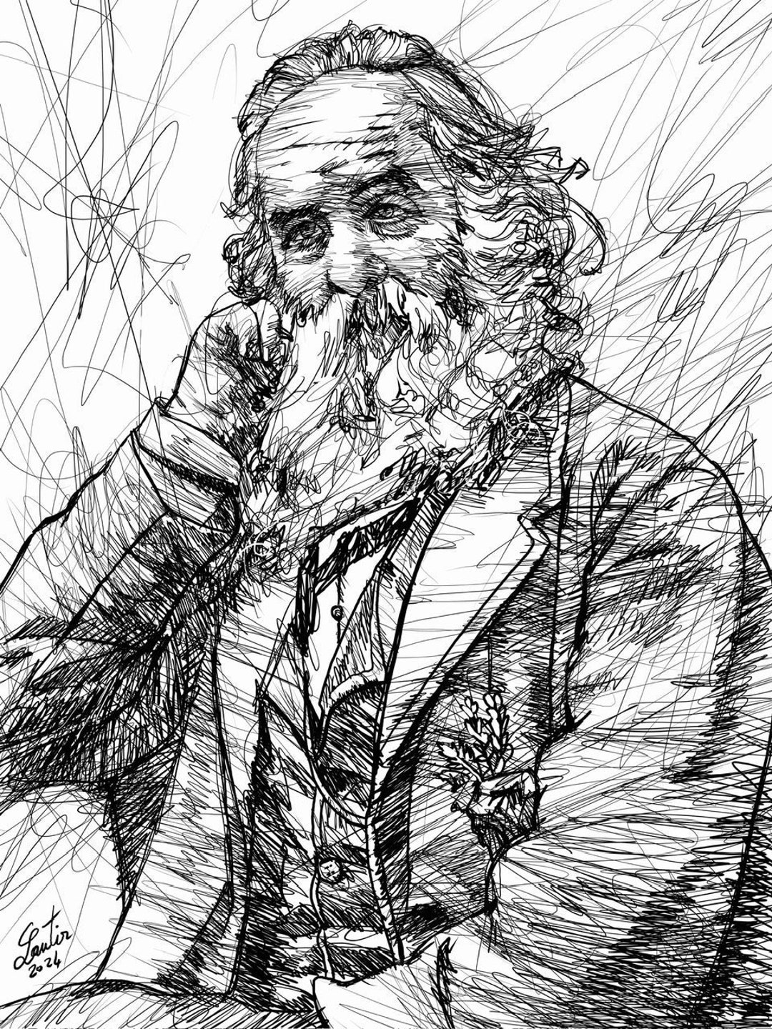 WALT WHITMAN Ink Portrait - POSTER - Various Sizes Available! Art Print ...
