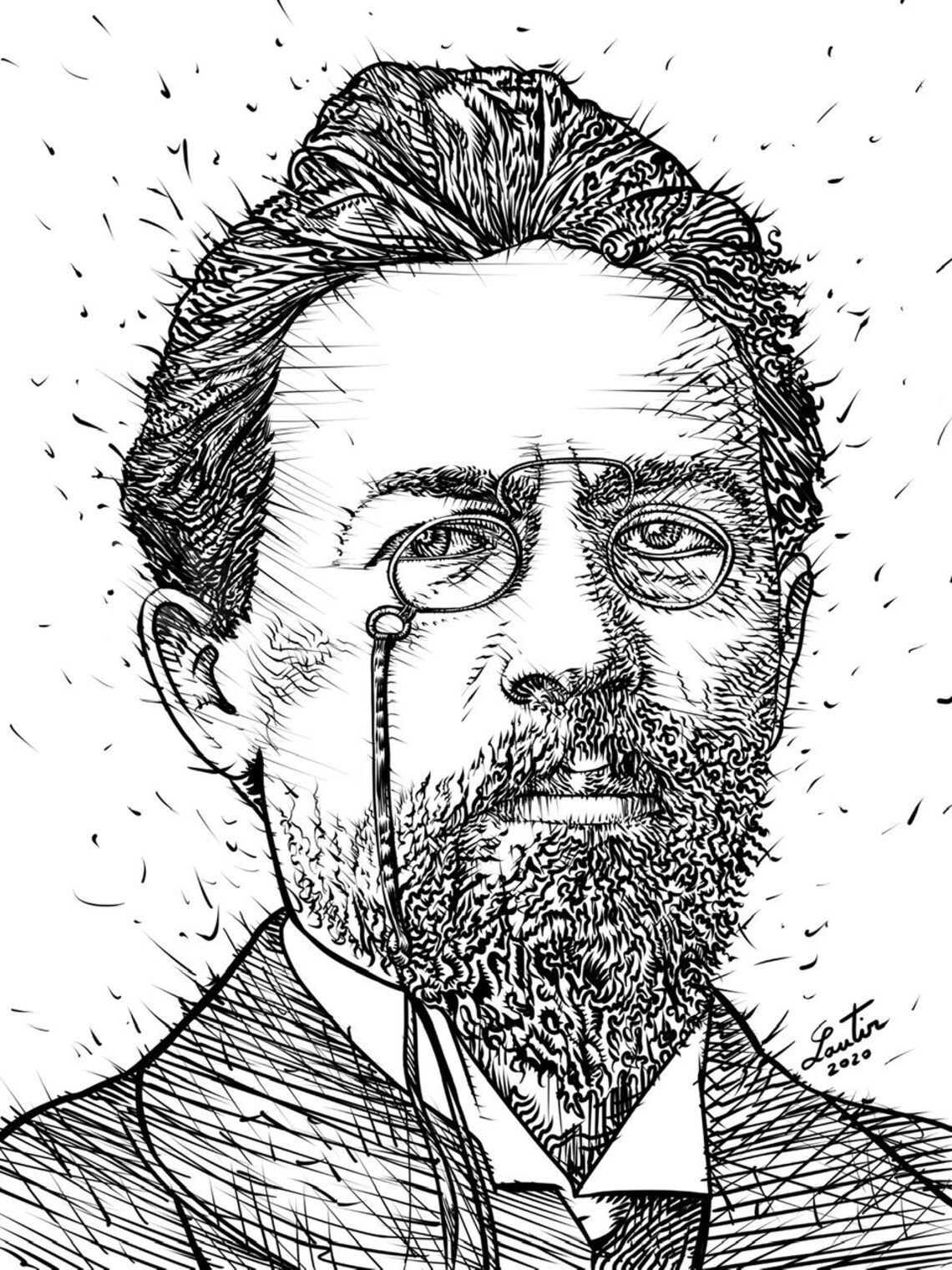 ANTON CHEKHOV Ink Portrait - POSTER - Various Sizes Available! Art ...