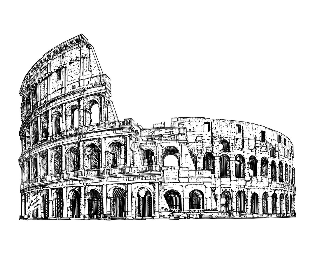 COLOSSEUM - Ink Painting - POSTER - Various Sizes Available! Art Print ...