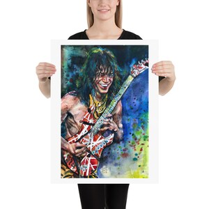 Eddie VAN HALEN Watercolor Portrait - POSTER - Various Sizes Available ...