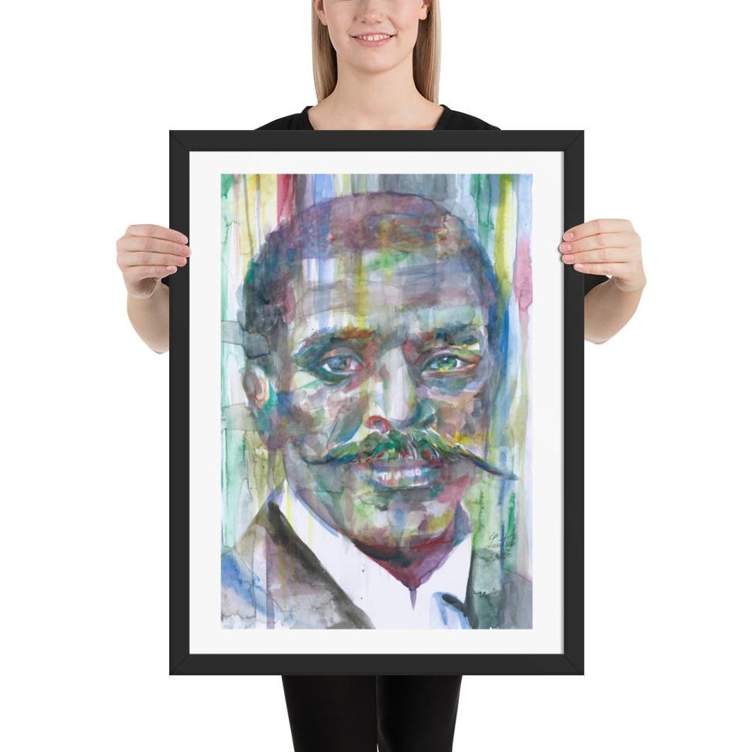 George WASHINGTON CARVER Watercolor Portrait - FRAMED Poster - Various ...