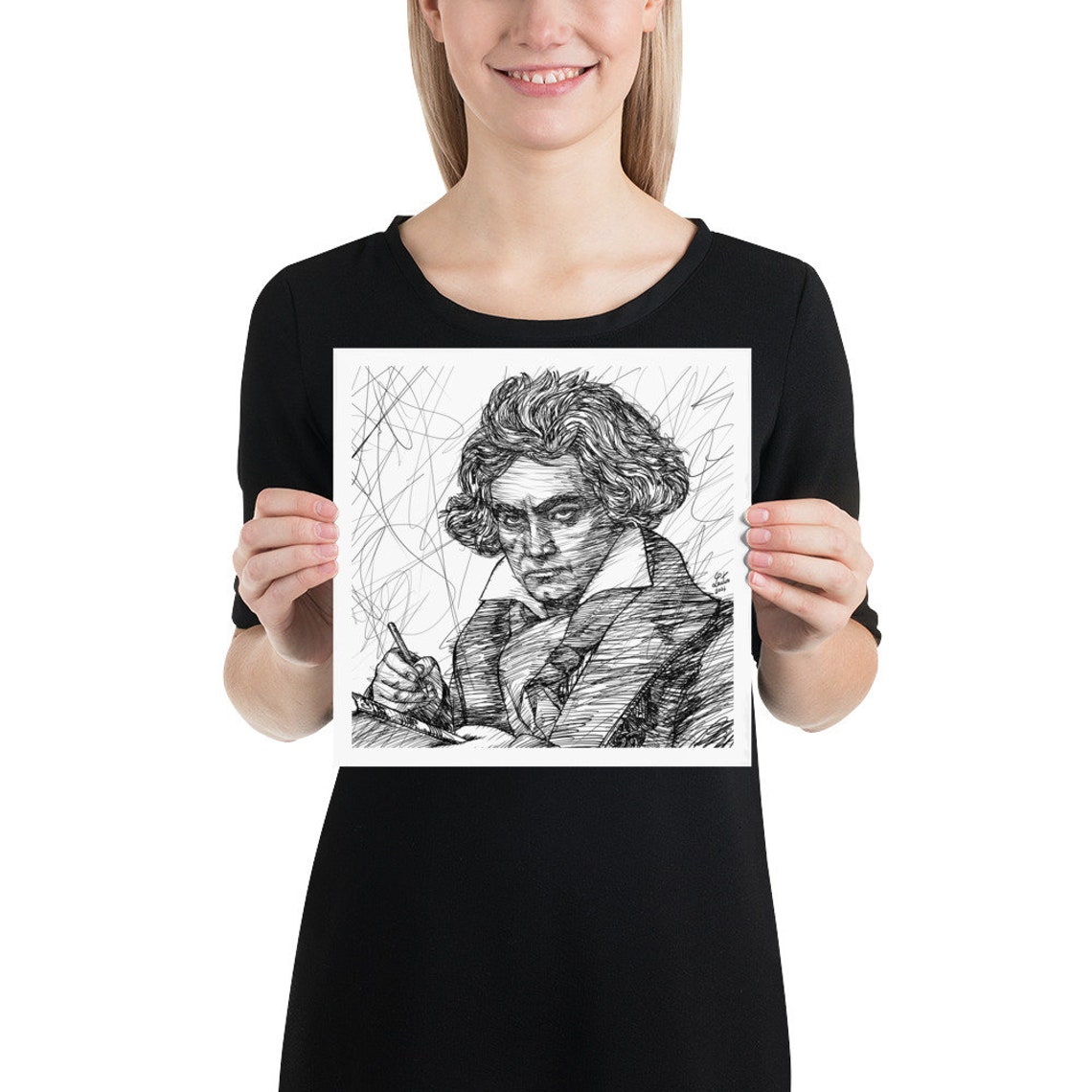 LUDWIG Van BEETHOVEN Ink Portrait - POSTER - Various Sizes Available ...