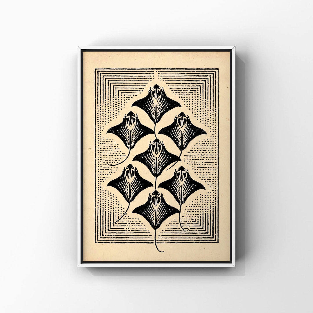 Manta Ray Print - Geometric Sea Life Illustration (digital Download) - Etsy