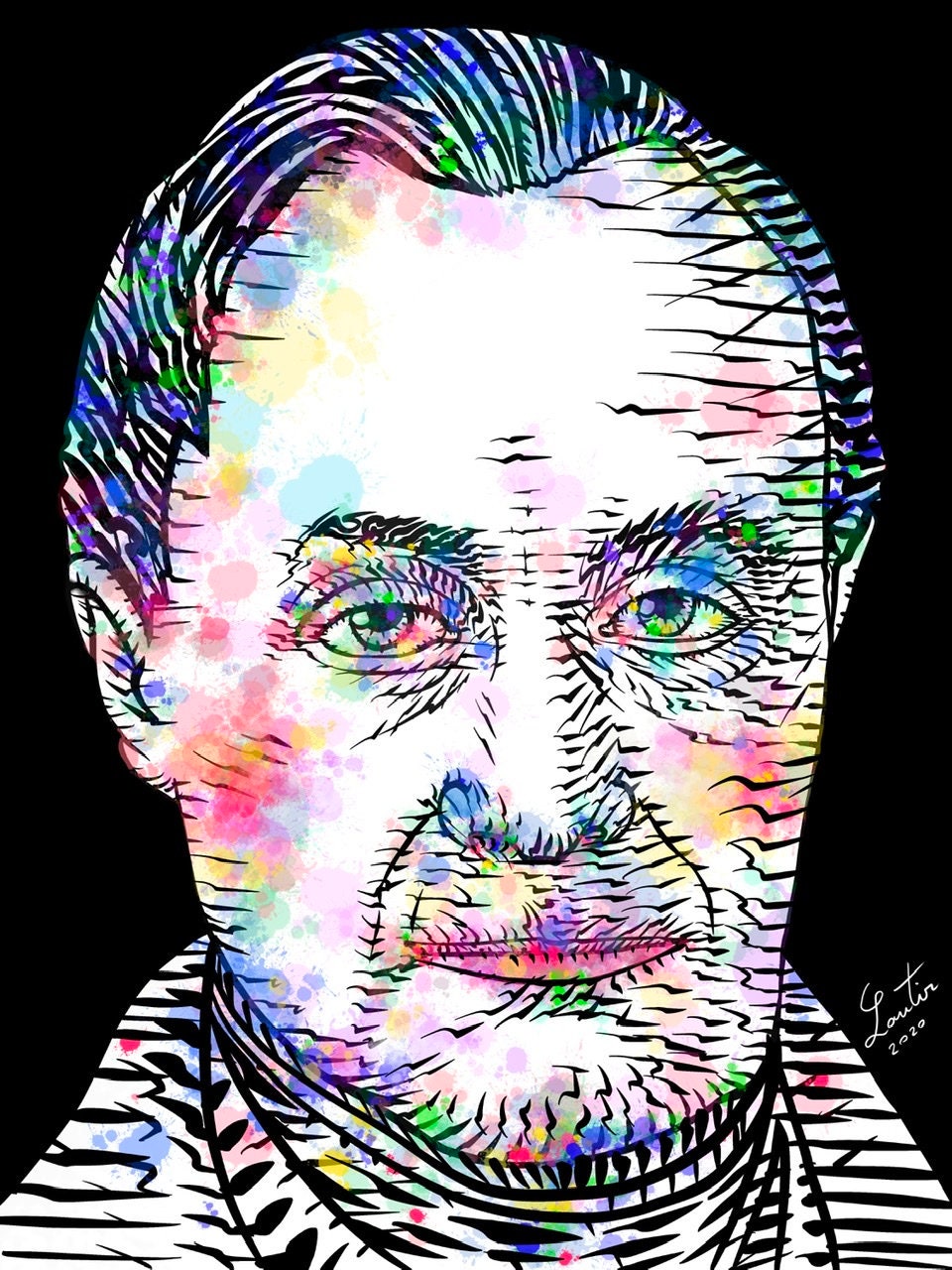 AUGUSTE COMTE Watercolor & Ink Portrait POSTER Various - Etsy