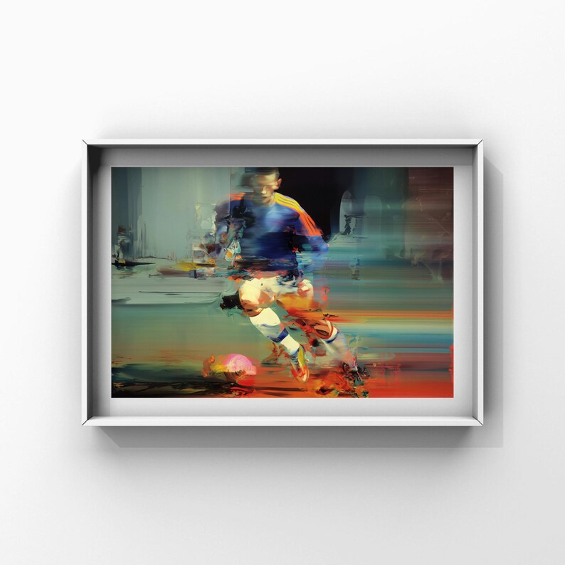 Dynamic Soccer Player Art Print, Football Poster (digital Download) - Etsy