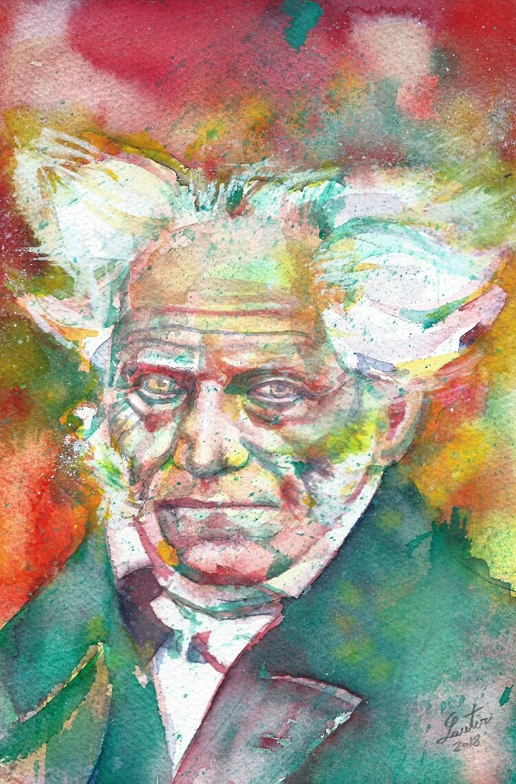 ARTHUR SCHOPENHAUER Watercolor Portrait POSTER Various - Etsy