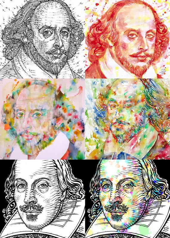 Six Times WILLIAM SHAKESPEARE Collage POSTER Painting - Etsy
