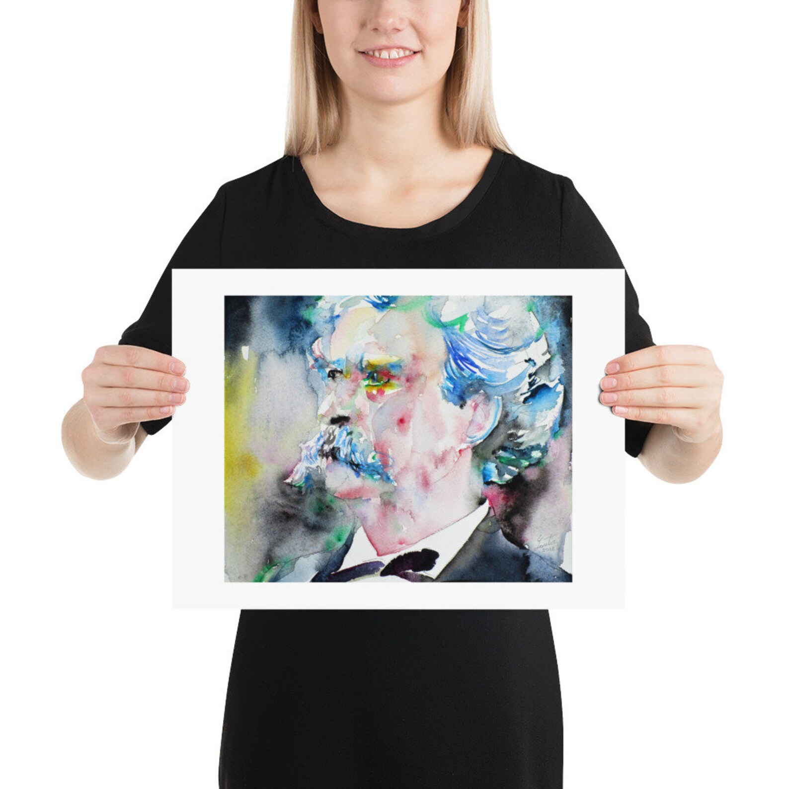 MARK TWAIN Watercolor Portrait POSTER Various Sizes Art - Etsy
