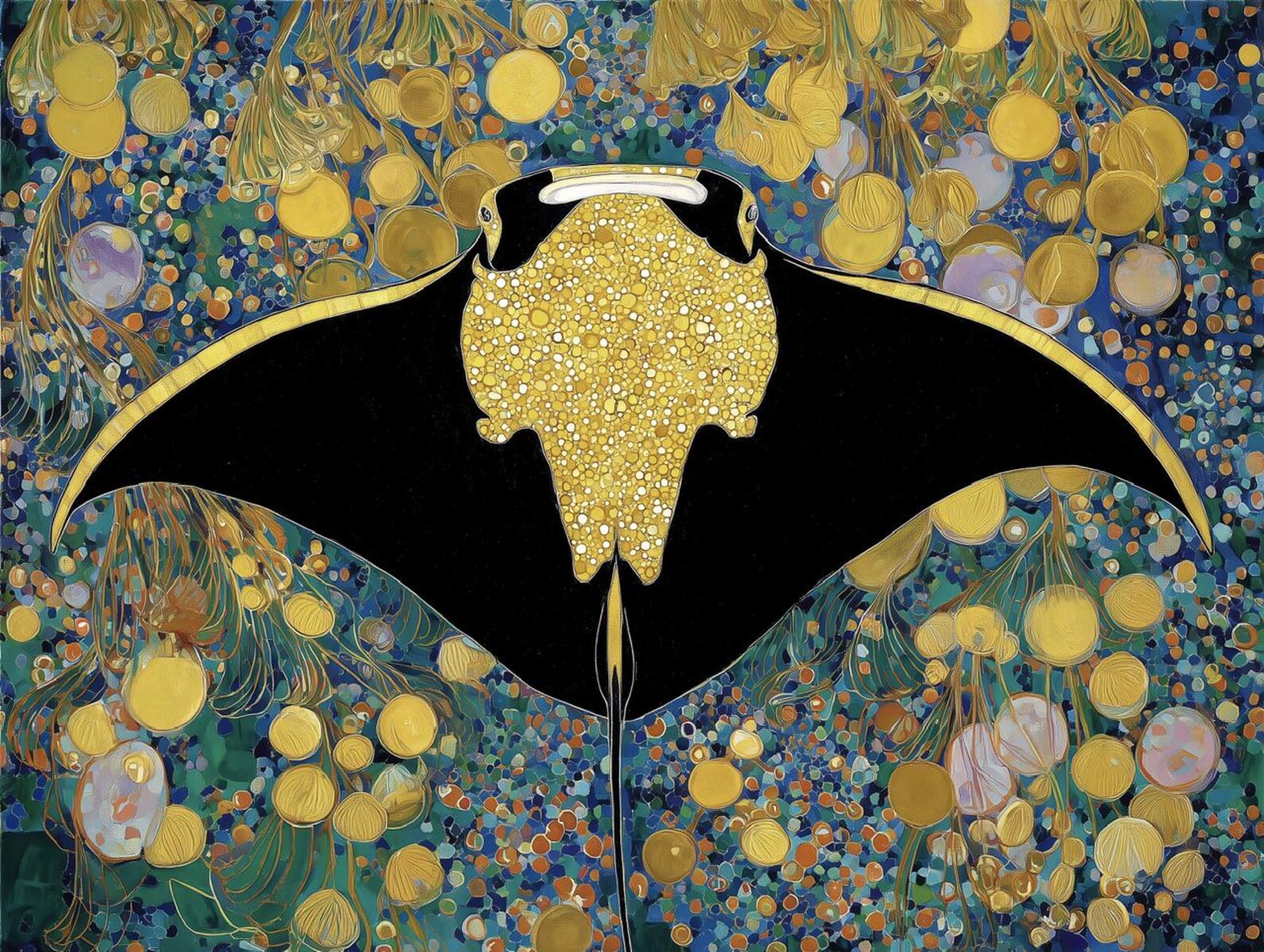 Golden Manta Ray Seascape Print – Seascape Art (digital Download) - Etsy