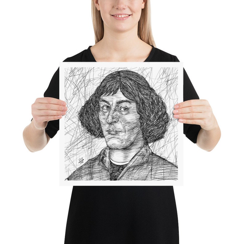 NICOLAUS COPERNICUS Ink Portrait - Poster - Various Sizes Available ...