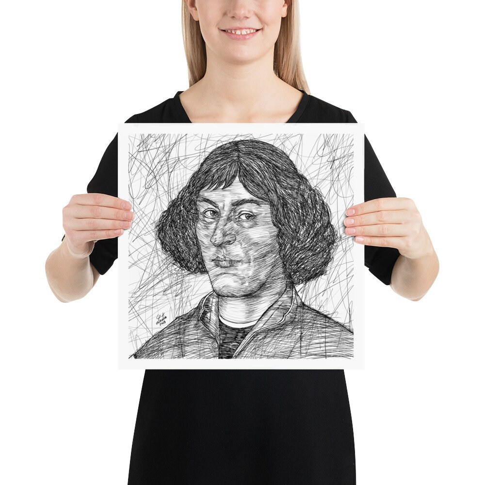 NICOLAUS COPERNICUS Ink Portrait - Poster - Various Sizes Available ...