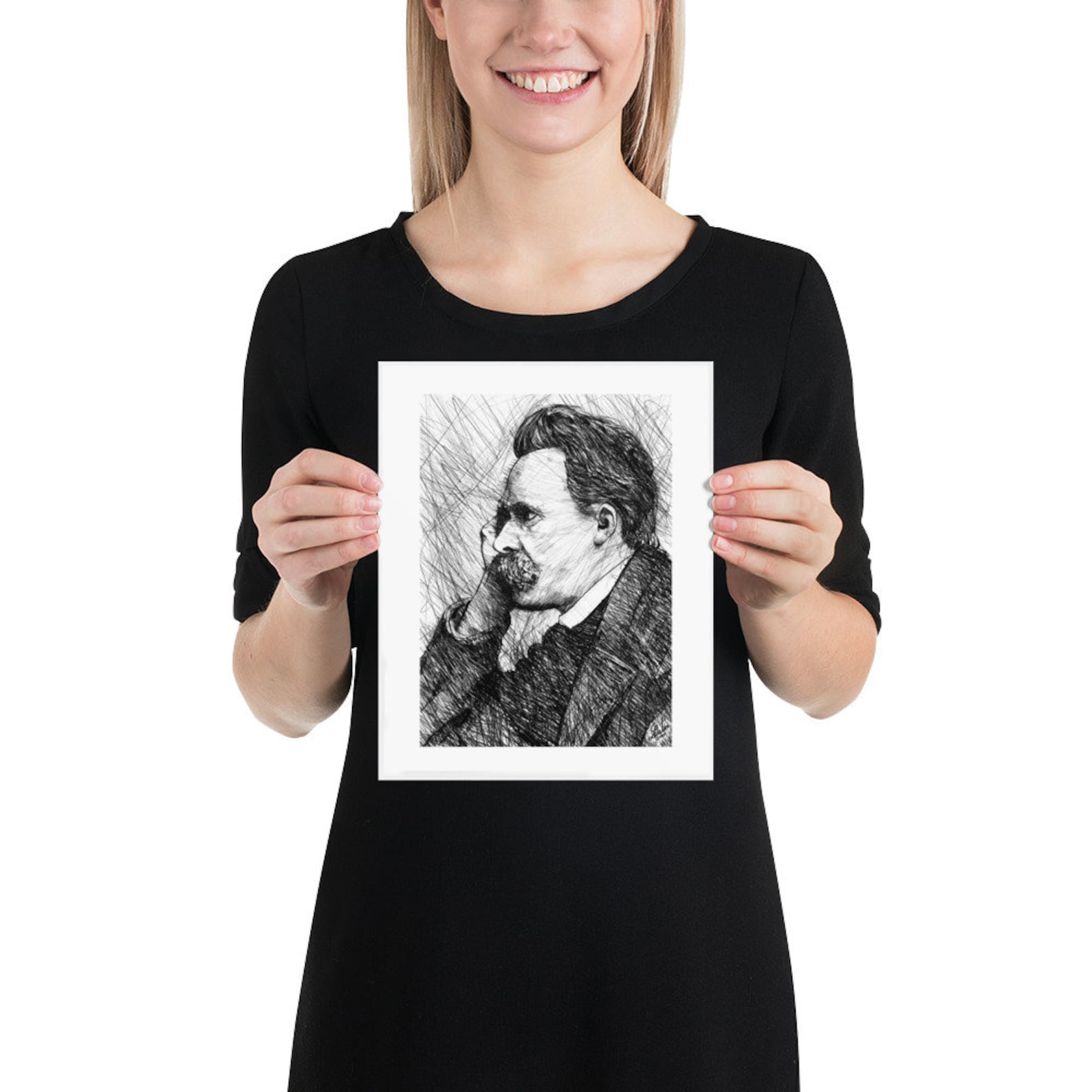 FRIEDRICH NIETZSCHE Black and White Pencil Portrait POSTER - Etsy