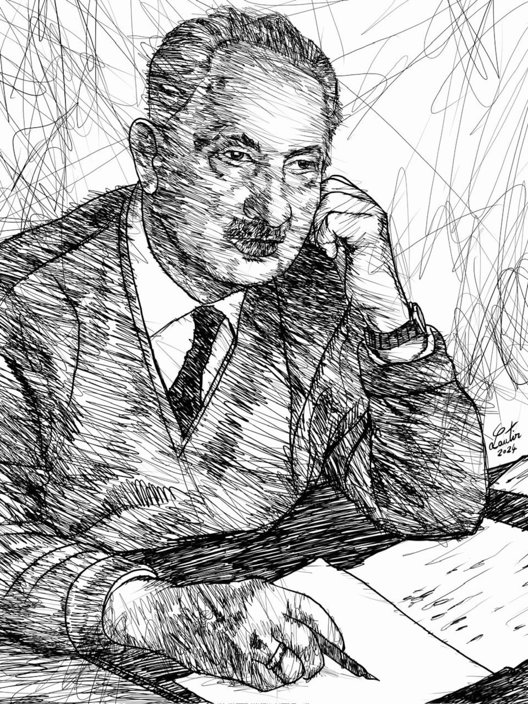 MARTIN HEIDEGGER Ink Portrait - POSTER - Various Sizes Available! Art ...