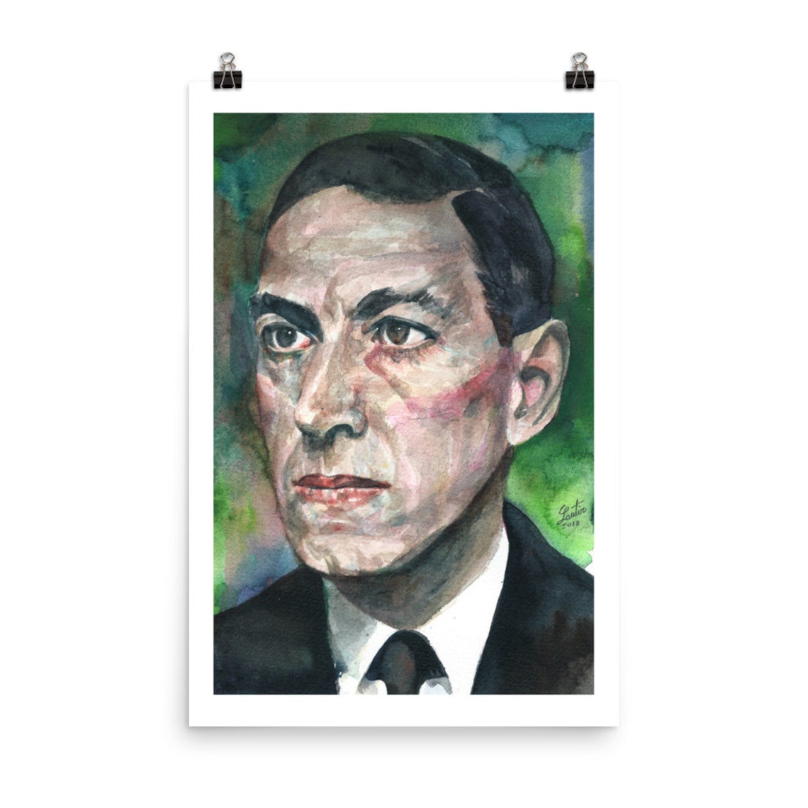H. P. LOVECRAFT Watercolor Portrait POSTER Various Sizes - Etsy